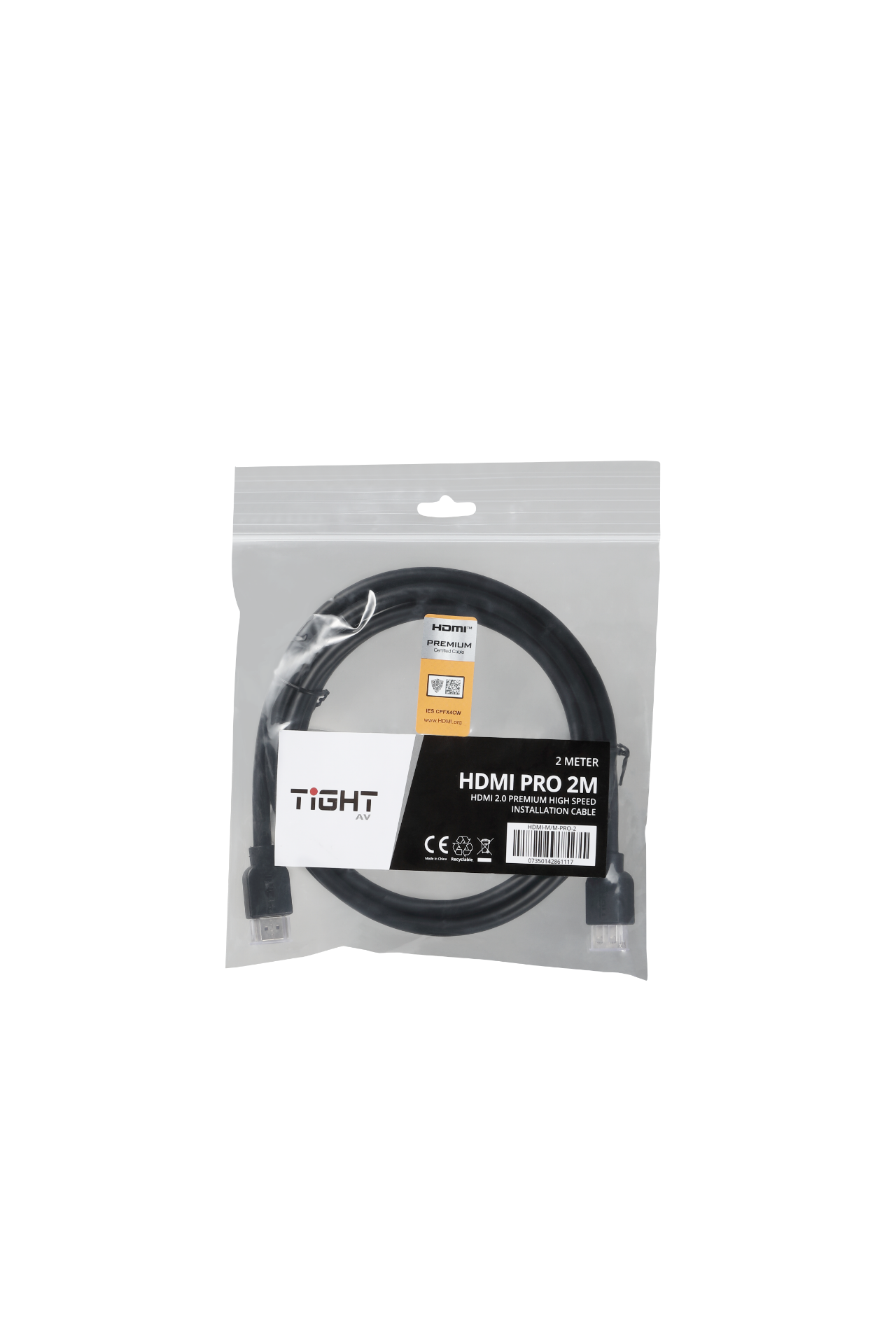 TiGHT AV. HDMI 2.0 PREMIUM HIGH SPEED INSTALLATION CABLE - 2M