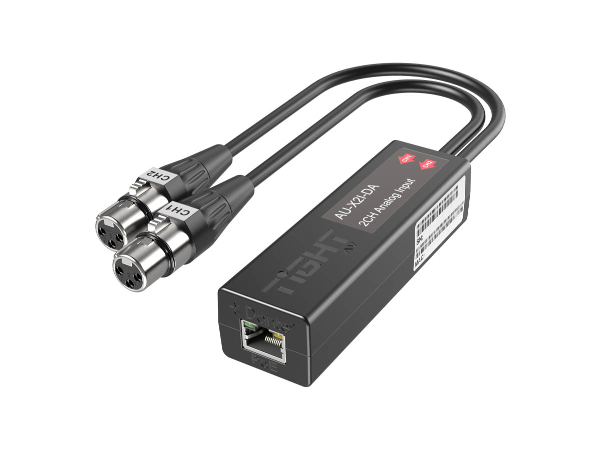 TiGHT AV. DANTE 2-CHANNEL XLR INPUT ADAPTER