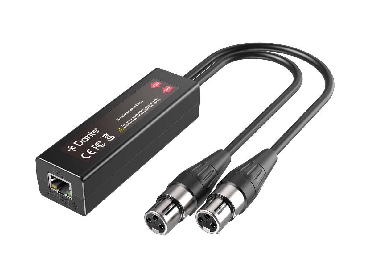 TiGHT AV. DANTE 2-CHANNEL XLR INPUT ADAPTER