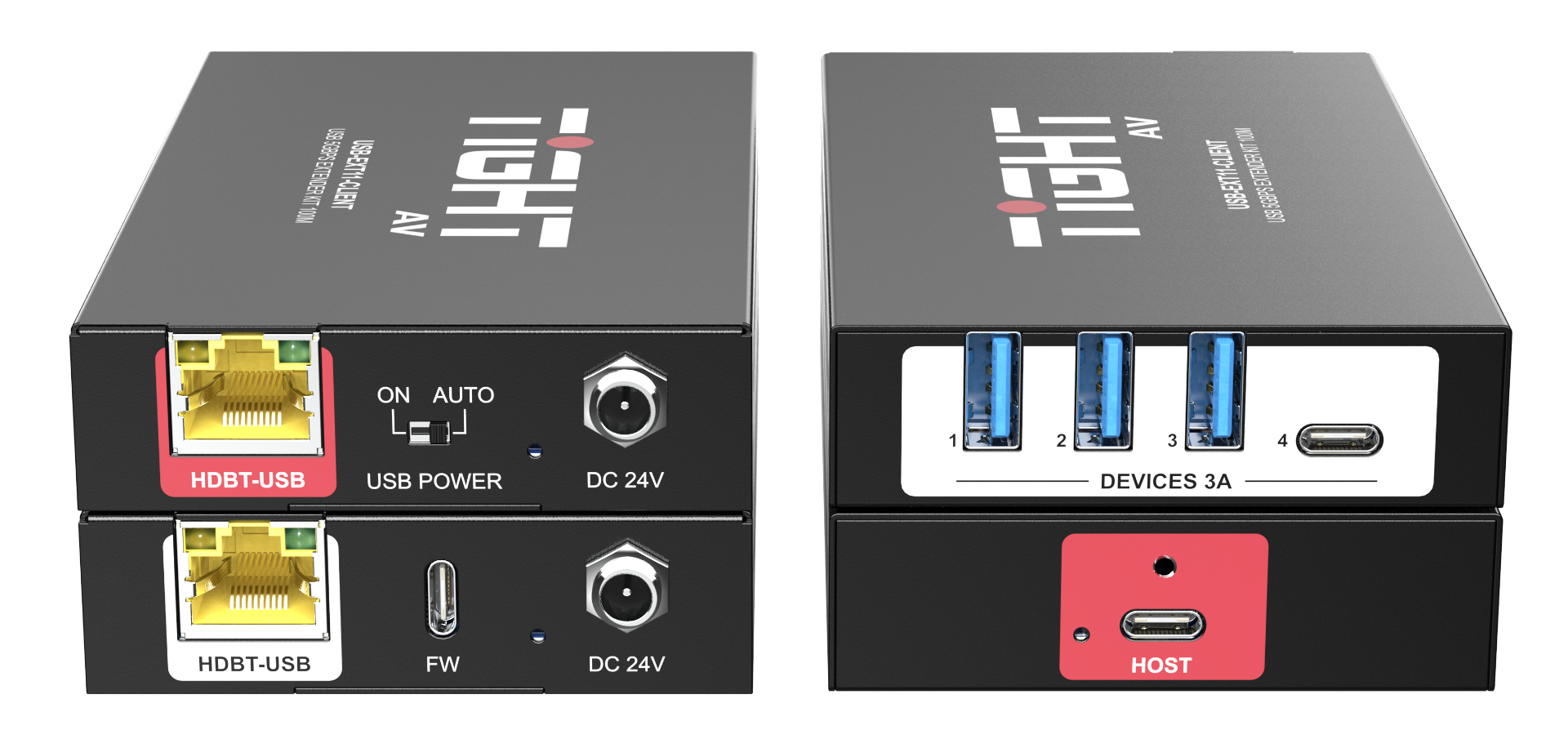 TiGHT AV. USB-EXT11-KIT | USB 5G Extender Kit, 100m over HDBT with "On" or "Auto" function and PoC